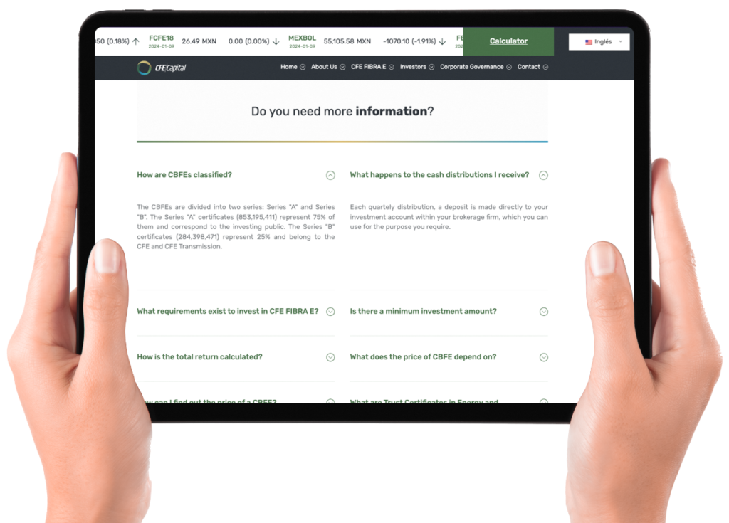 CFECapital administrator of the CFE FIBRA E. Learn more.